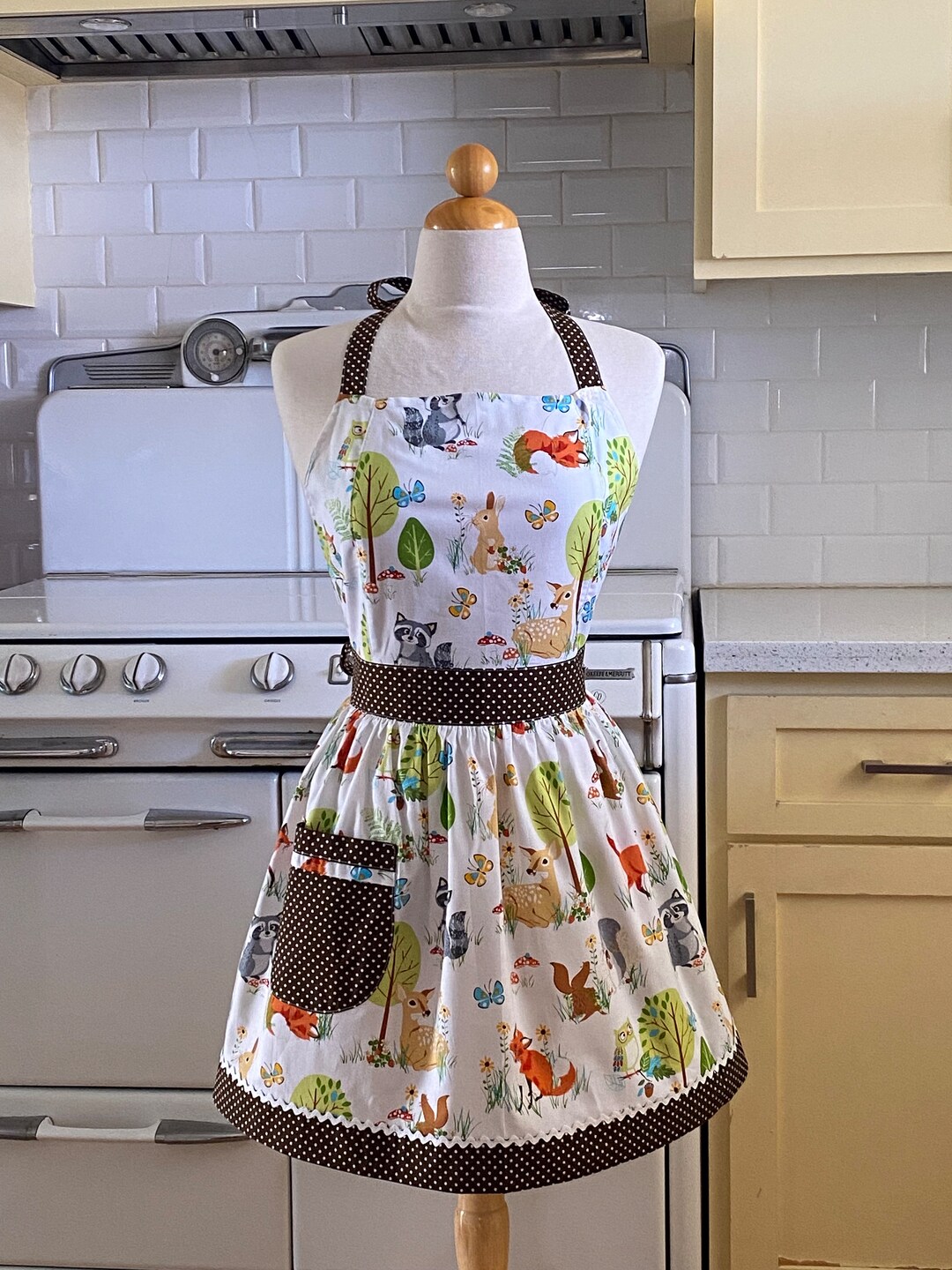 Retro Apron - Woodland Creatures - CHLOE - Etsy