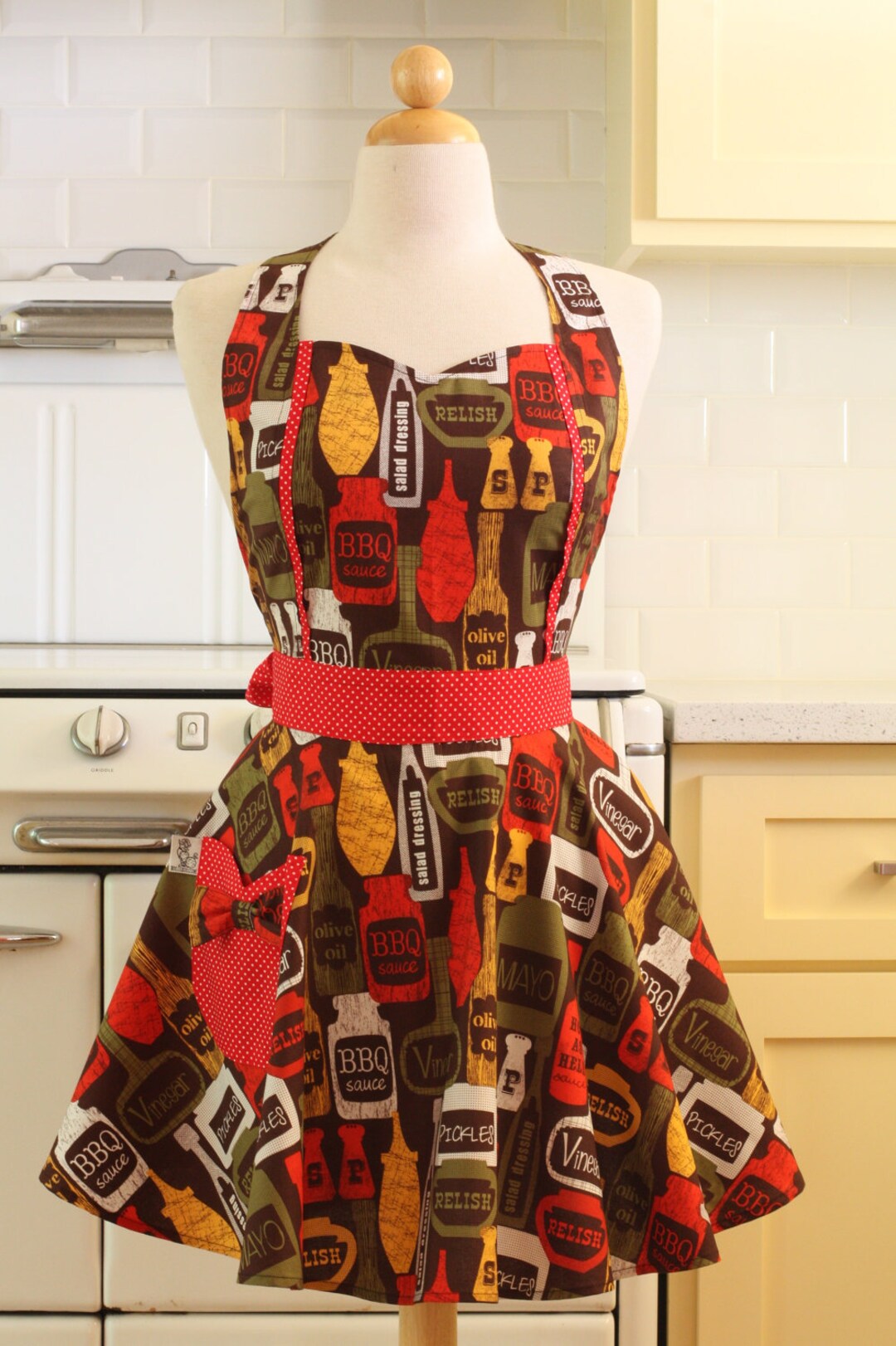Retro Apron BBQ Condiments - Etsy