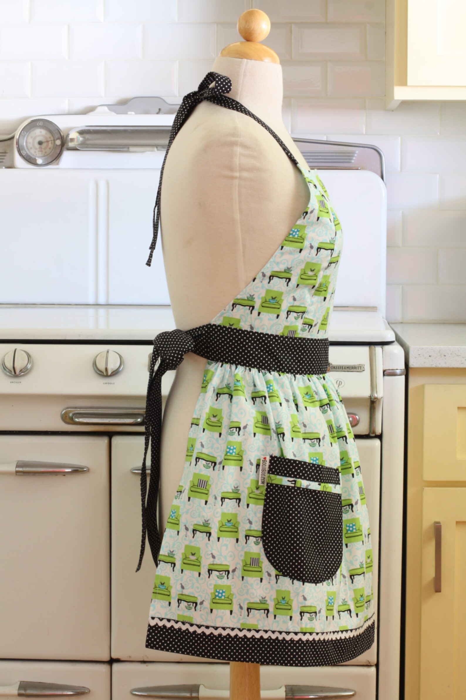 Retro Apron Green Chairs - CHLOE - Etsy