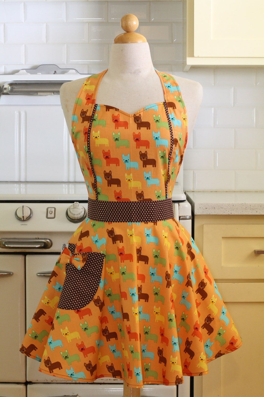 Retro Apron Frenchie Dog - MAGGIE - Etsy