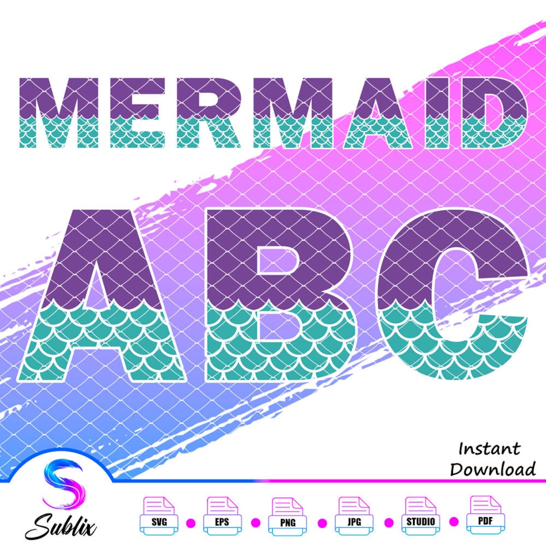 Mermaid Font, Mermaid Font Tails, Fish Font Svg, Mermaid Svg, Mermaid ...