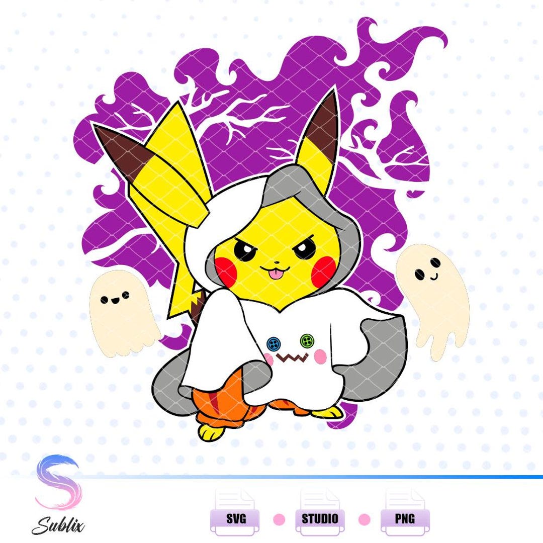 Halloween Ghost Pikachu Svg, Pokemon, Halloween Ghost Pikachu Png ...