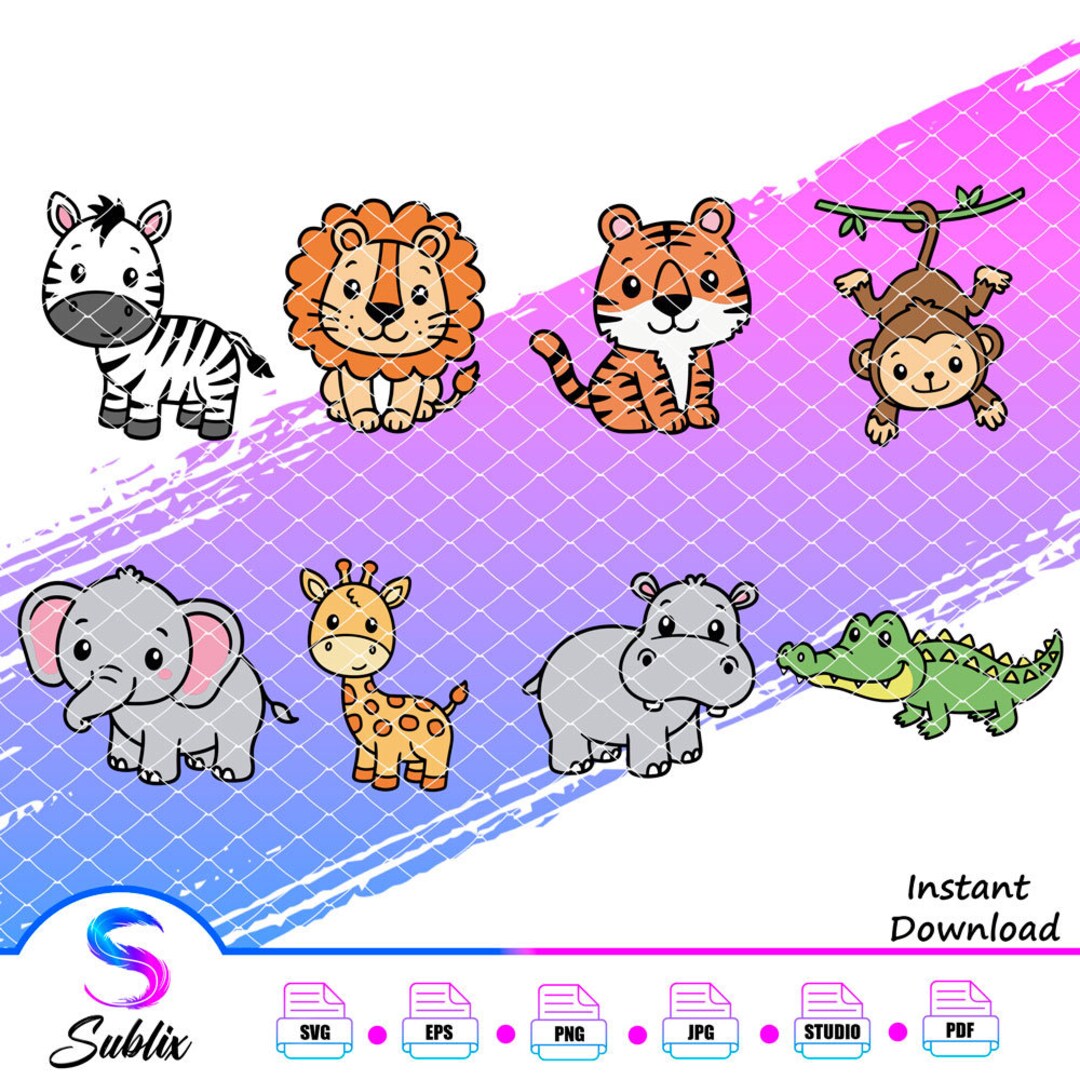 Safari Animals Layered SVG Cute African Jungle Animal Cut File Cricut ...