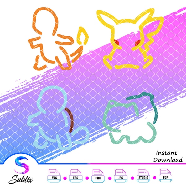 Pikachu Outline - Etsy