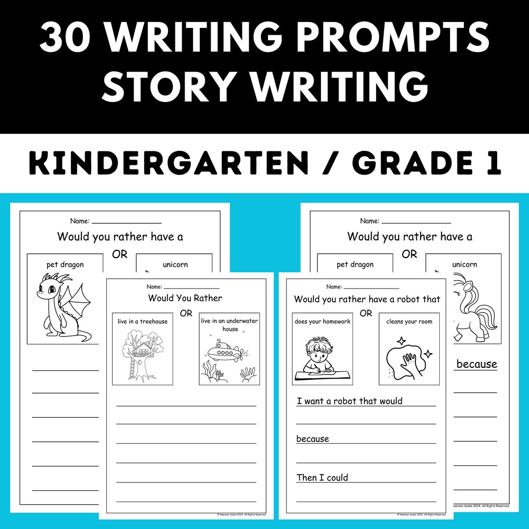 30 Writing Prompts for Beginners |writing Activities for Kindergarten ...