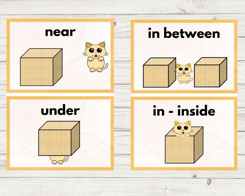 8 Prepositions Flash Cards Wall Card A5 Classroom Resources Homeschool ...