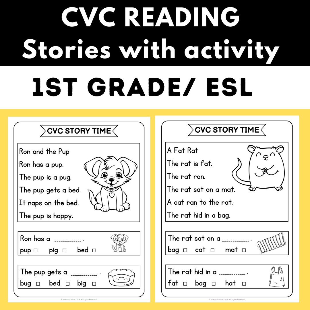 80 CVC Reading Passages for Beginners | Homeschool Reading Material ...