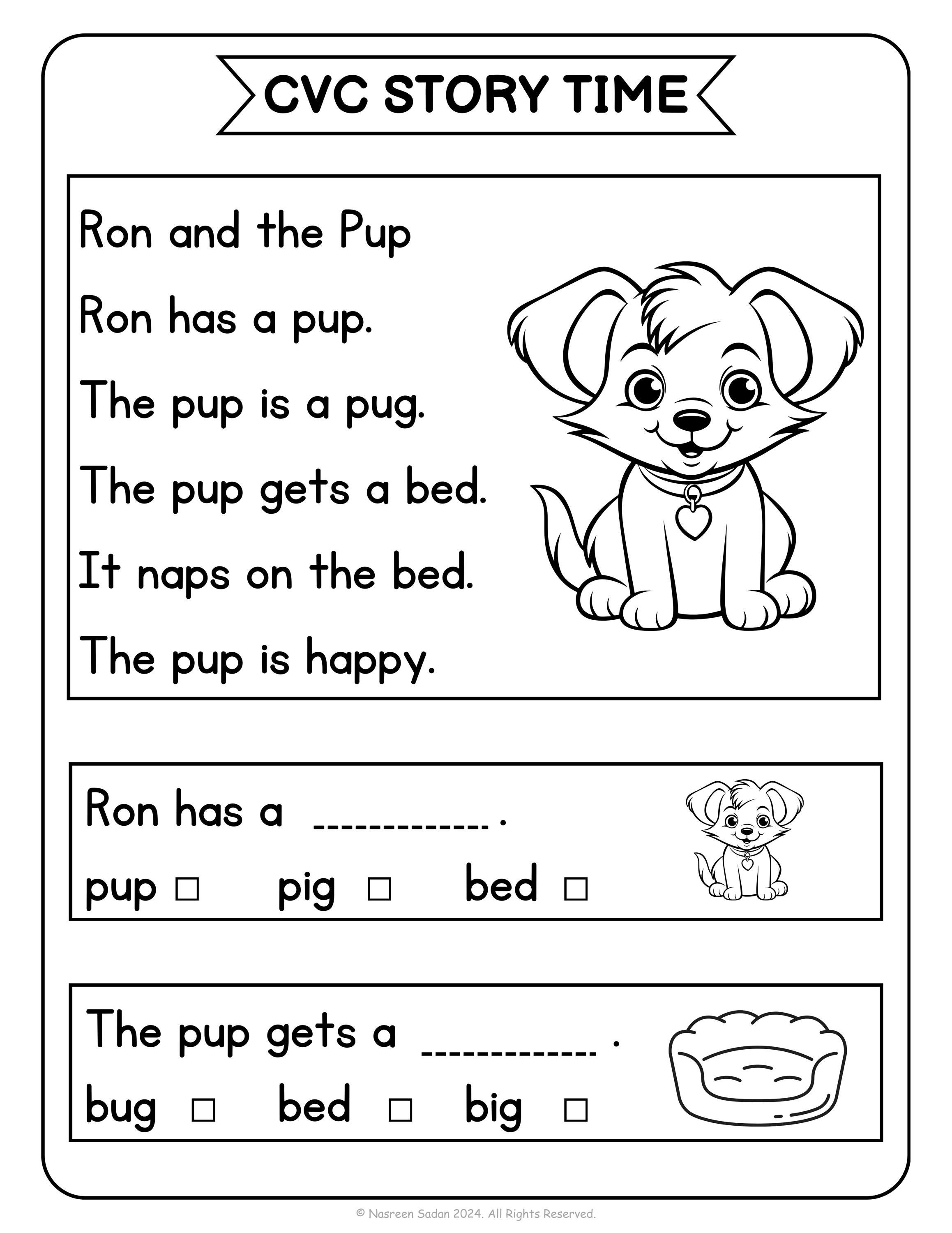 80 CVC Reading Passages for Beginners | Homeschool Reading Material ...