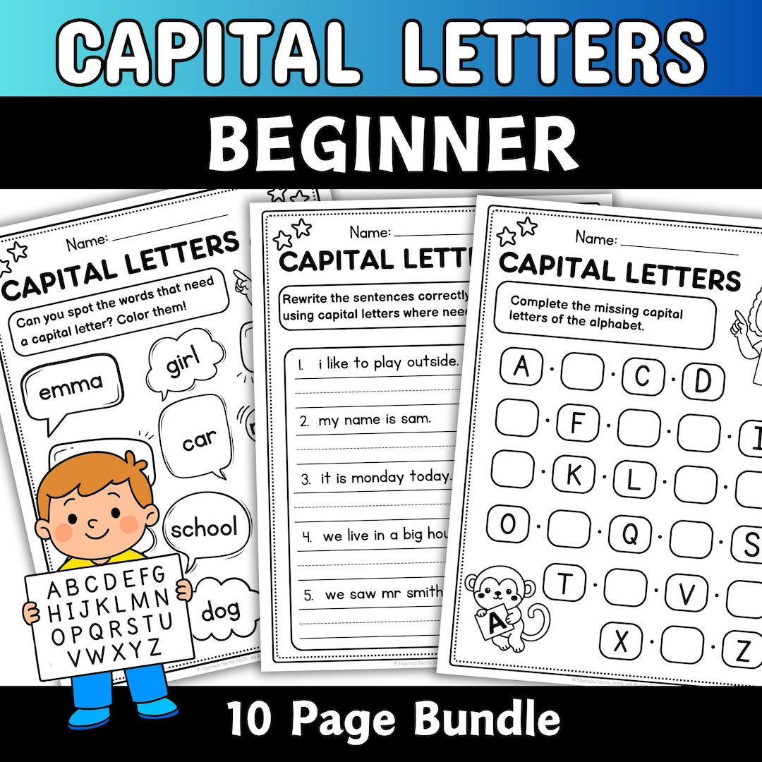 Capital Letters Worksheets for Kids 10 Printable Pages to Learn ...