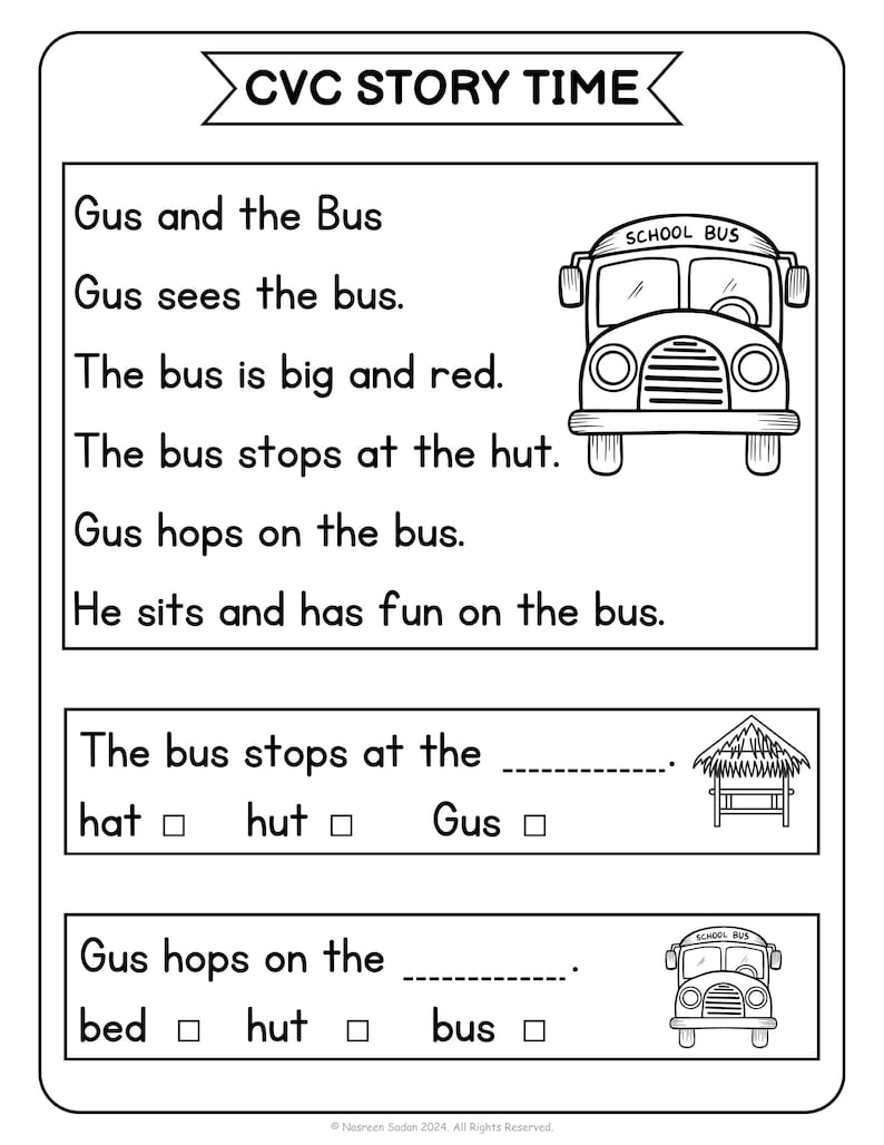 80 CVC Reading Passages for Beginners | Homeschool Reading Material ...