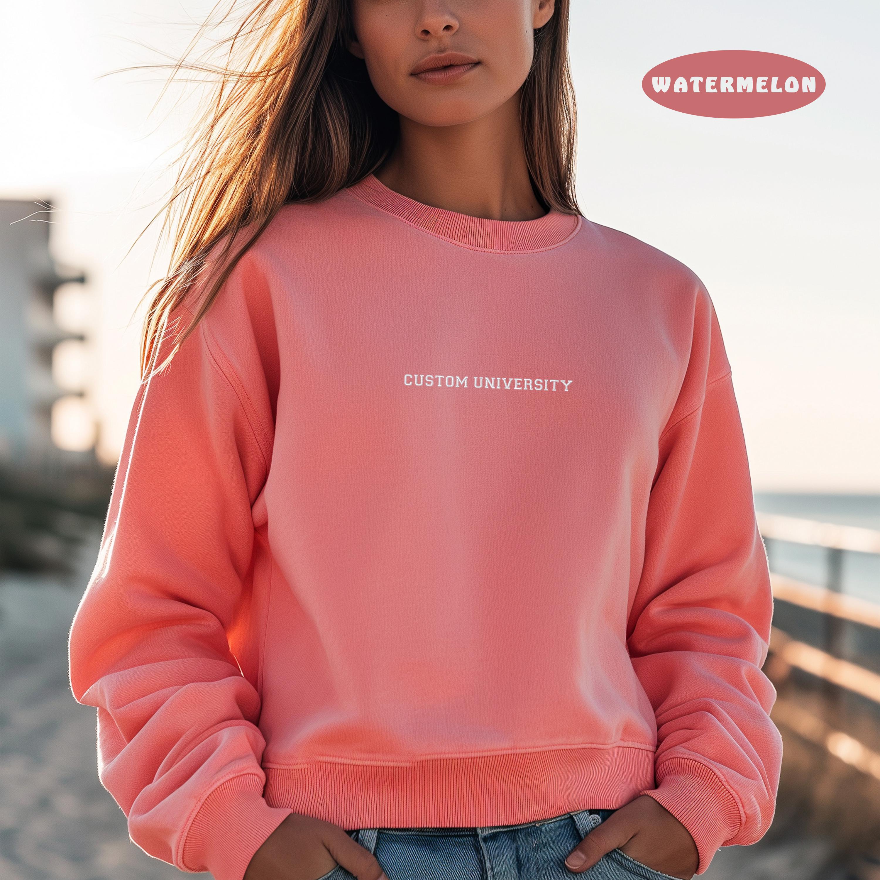 Embroidered Customized College Sweatshirt, Custom University Crewneck ...