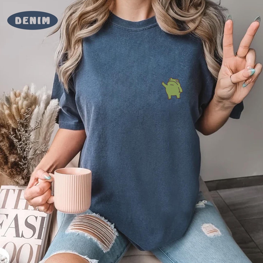 Embroidered Fuck You Frog Shirt, Funny Frog Gifts, Frog Lovers Shirt ...
