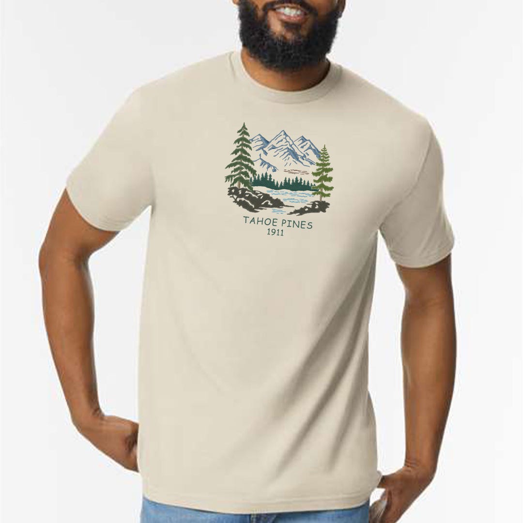 Embroidered Pine Tree Tahoe Pine Shirt, Pine Tree T Shirt, Camping ...