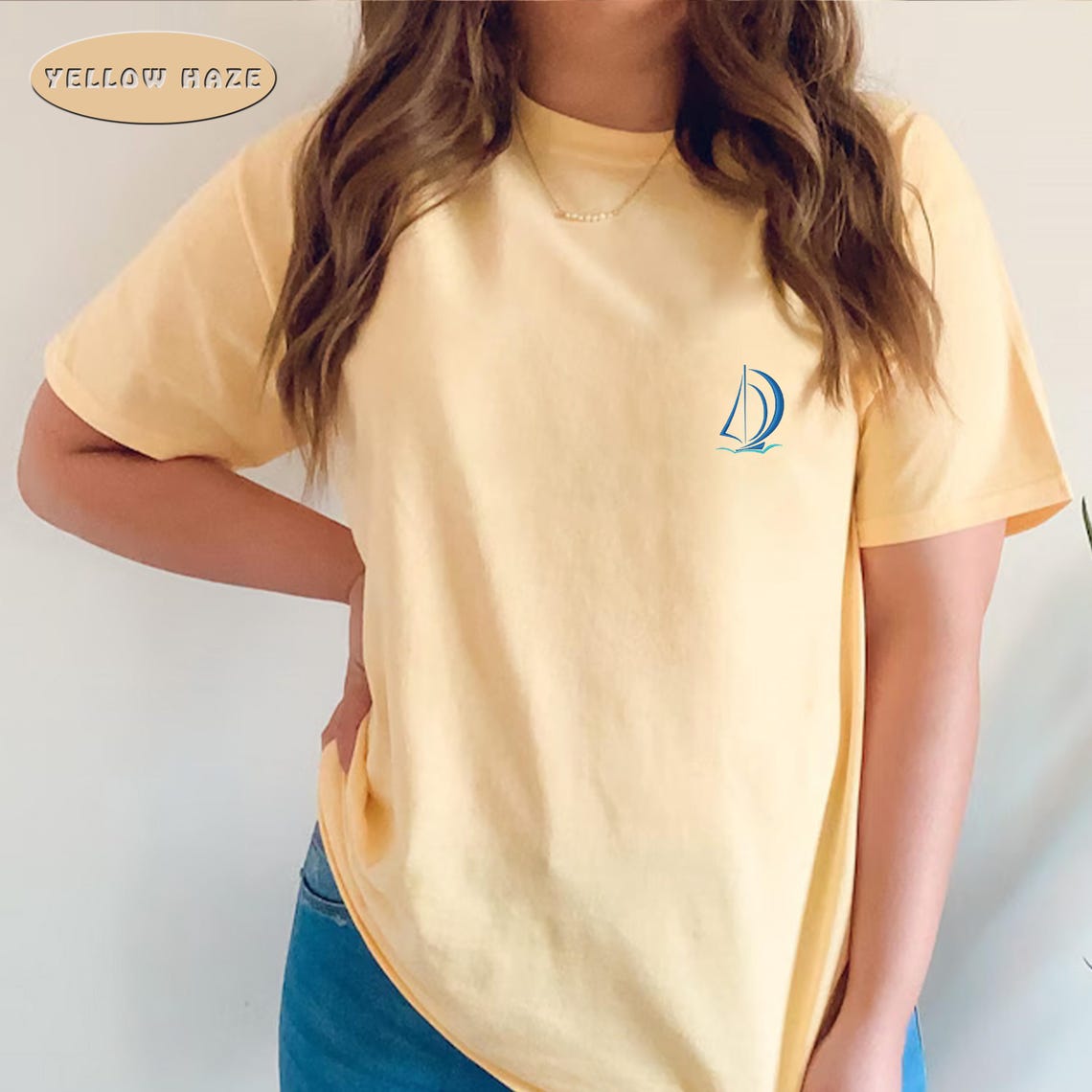 Embroidered Ship Shirt, Ocean Surf Shirt, Minimalist T-shirt, Surfing ...