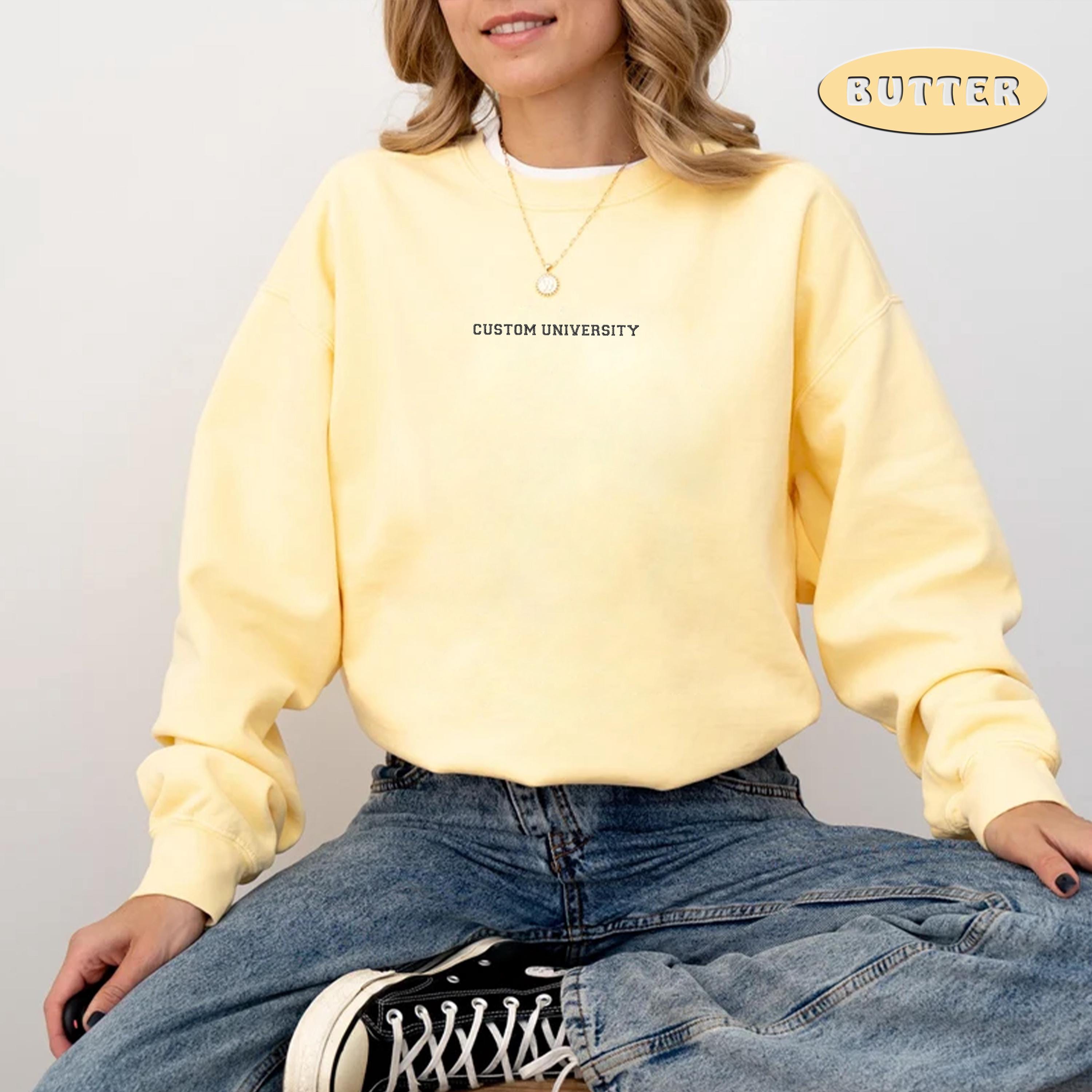 Embroidered Customized College Sweatshirt, Custom University Crewneck ...