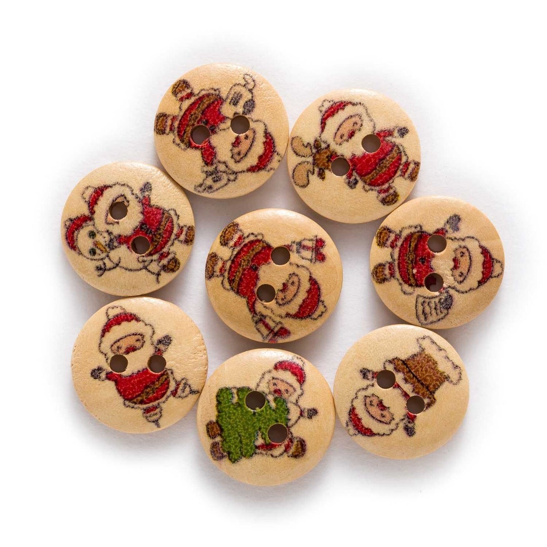 Buttons Santa and More Santa's Set of 10 / T - Etsy