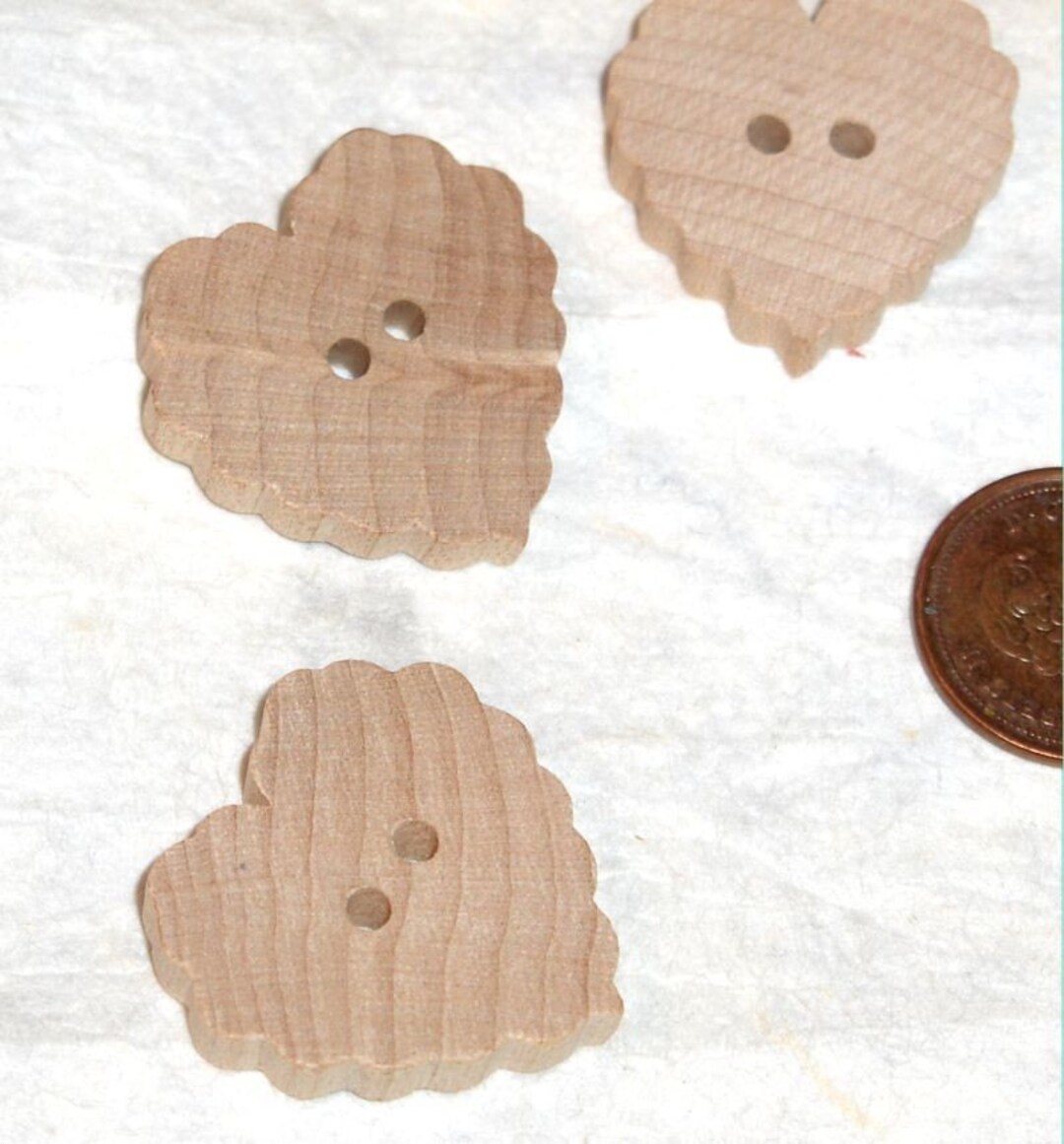 Wood Buttons - Set of 4 - Fancy Heart Shaped - Etsy