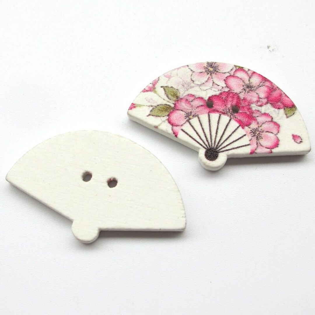 Beautiful Flowered Fans Buttons Set of 10 / 50 - Etsy
