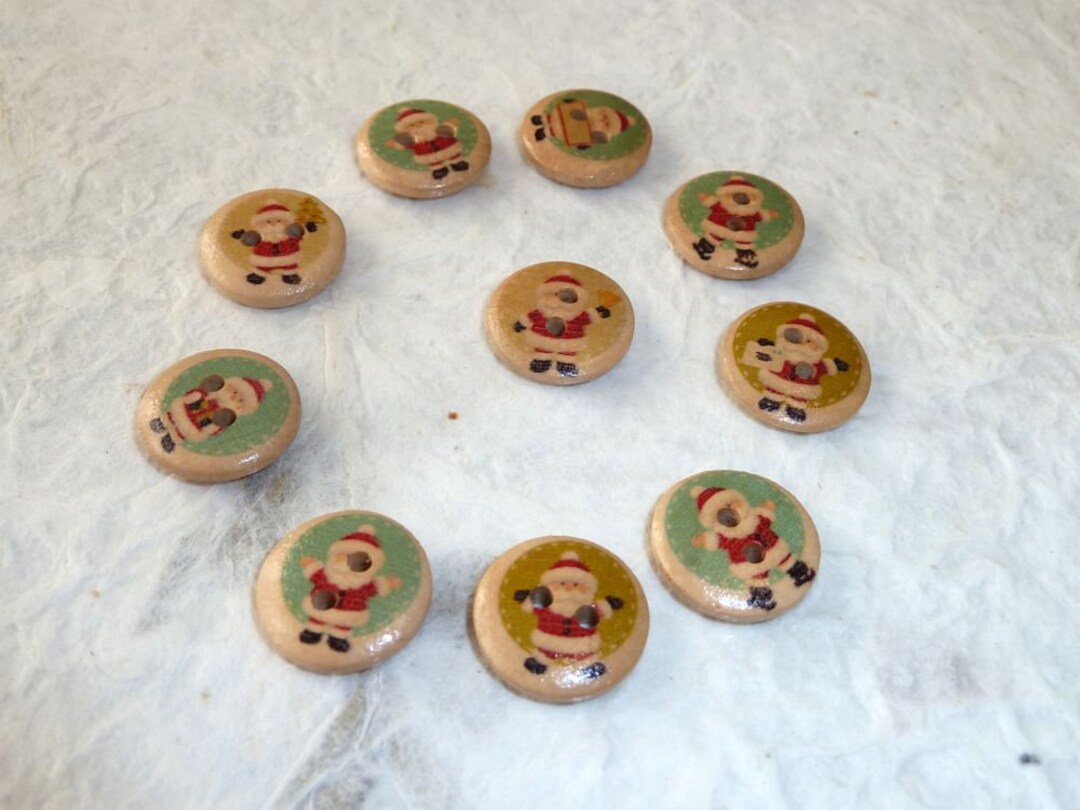 Buttons Santa Claus Dancing Around Set of 19/ M30 - Etsy