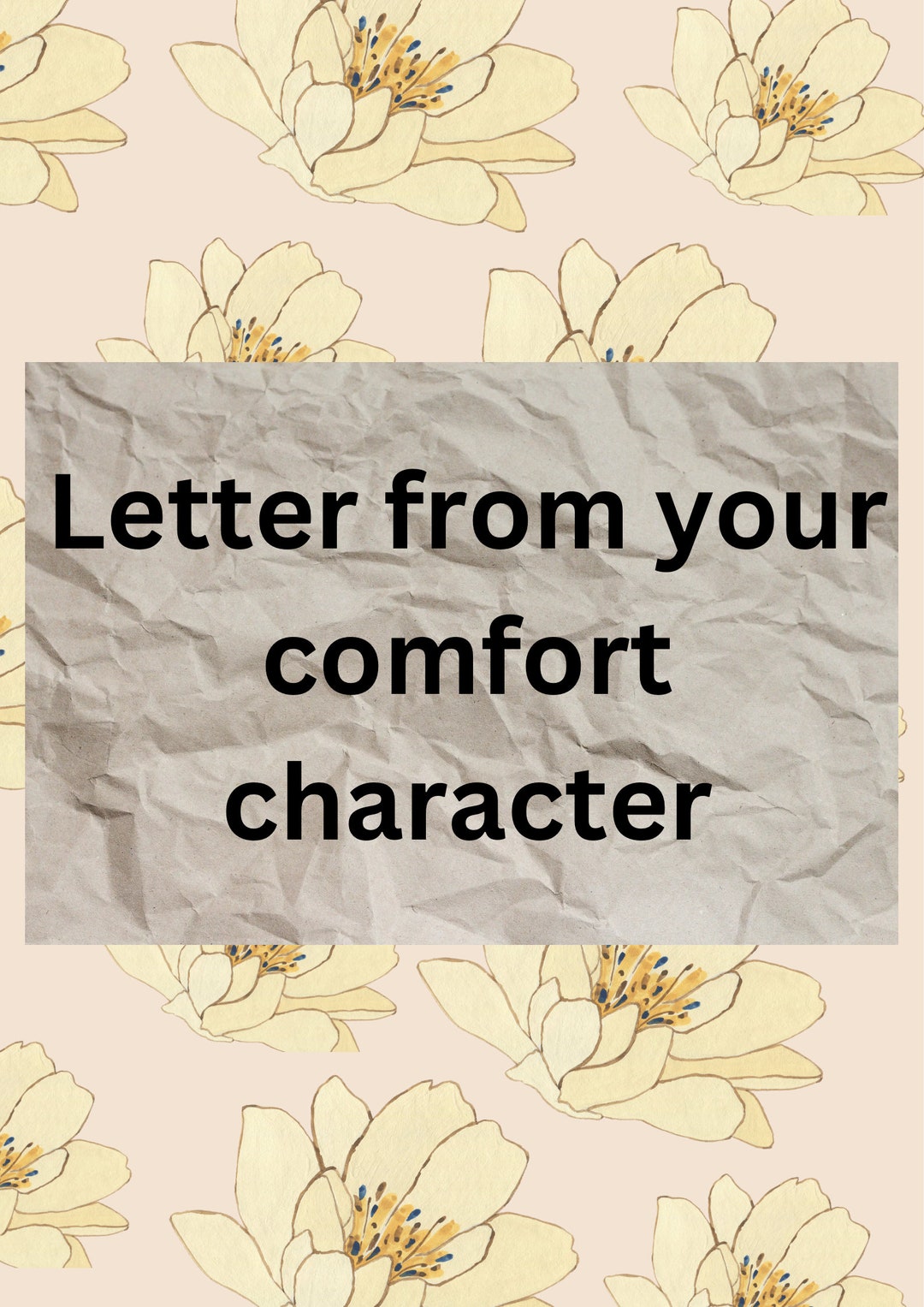 Letter From Your Comfort Character - Etsy