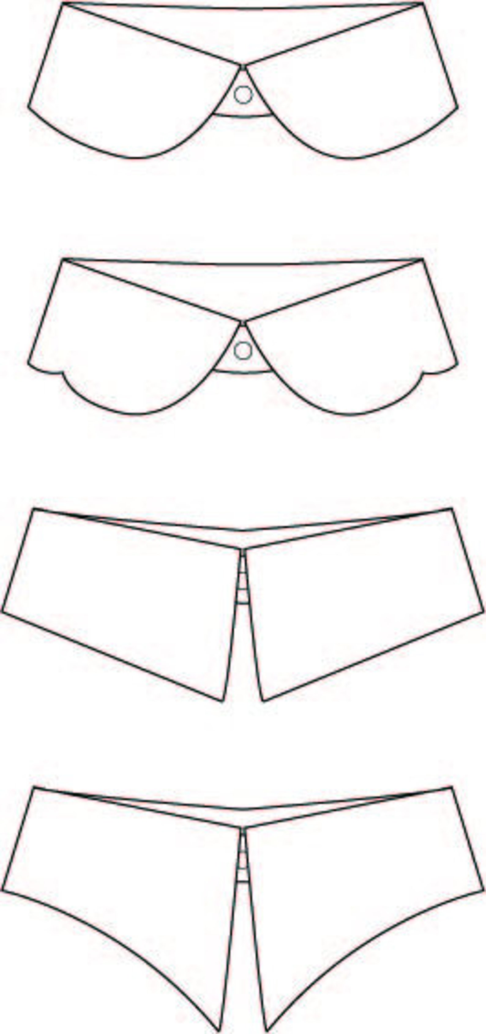 Women's Collar Printed Sewing Pattern Set of 4 Collars | Etsy