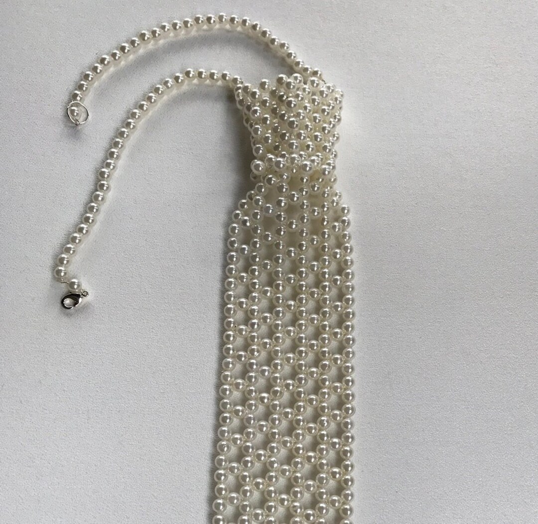 Pearl Tie Pattern, PDF How to Make a Vintage Pearl Beaded Necktie, DIY ...