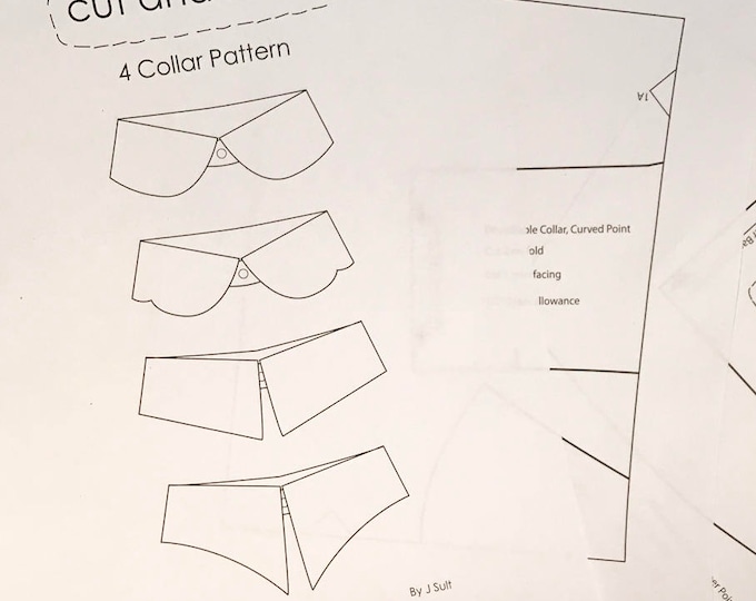 Women's Collar PDF Sewing Pattern, Set of 4 Collars Patterns, Accessory ...