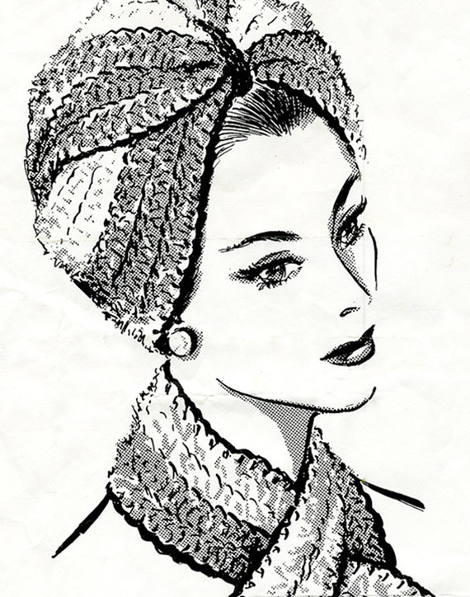 Crochet Turban Pattern, Crochet Pattern for Women's Turban Hat, Vintage ...
