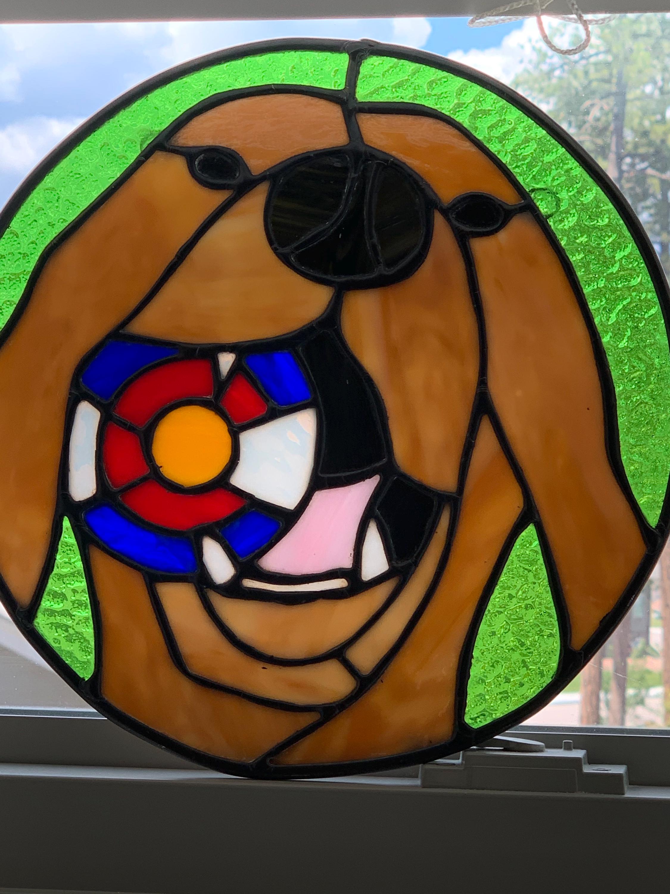 Beautiful Handmade Stained Glass 10” Round Stained Glass Hanging Panel ...