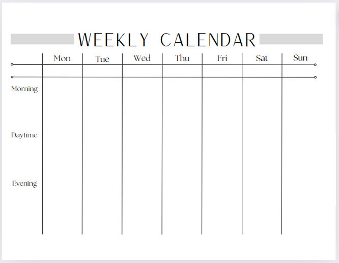 Weekly Planner, Daily Schedule, Printable, Minimalist Schedule ...