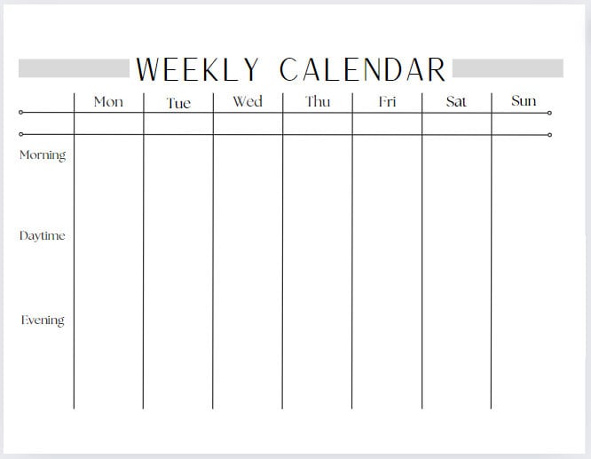Weekly Planner, Daily Schedule, Printable, Minimalist Schedule ...