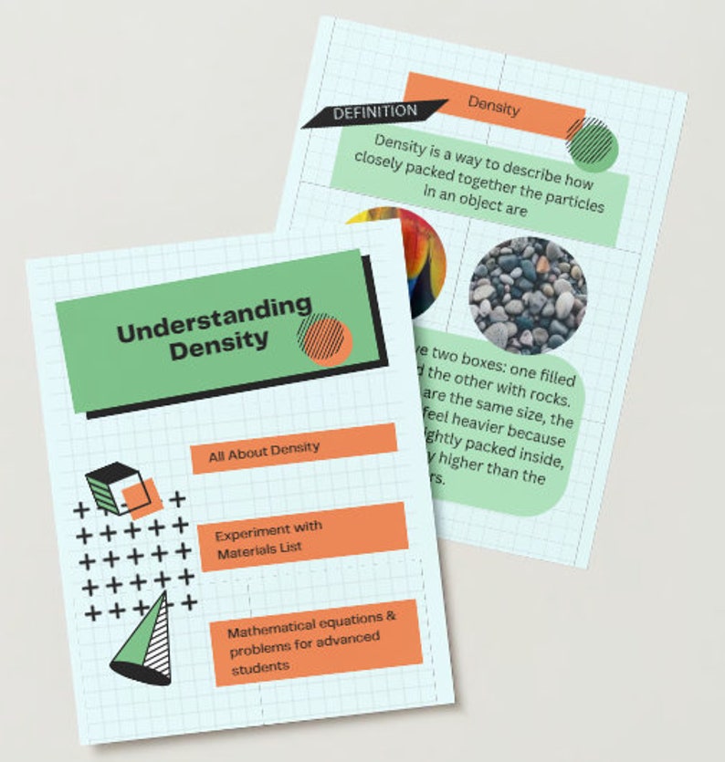 Understanding Density Guide and Worksheets, Science Unit, Printable ...