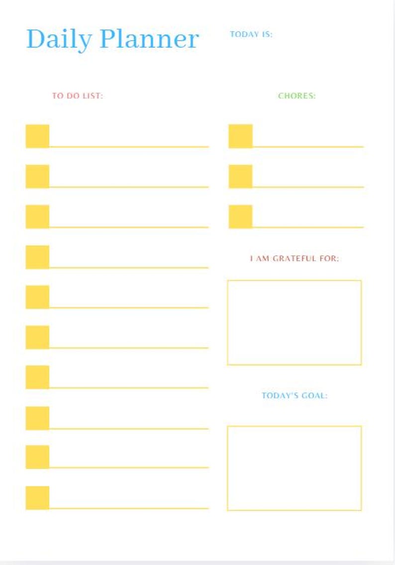 Daily Planner, Homeschool Planner, To-do List, Daily Schedule - Etsy