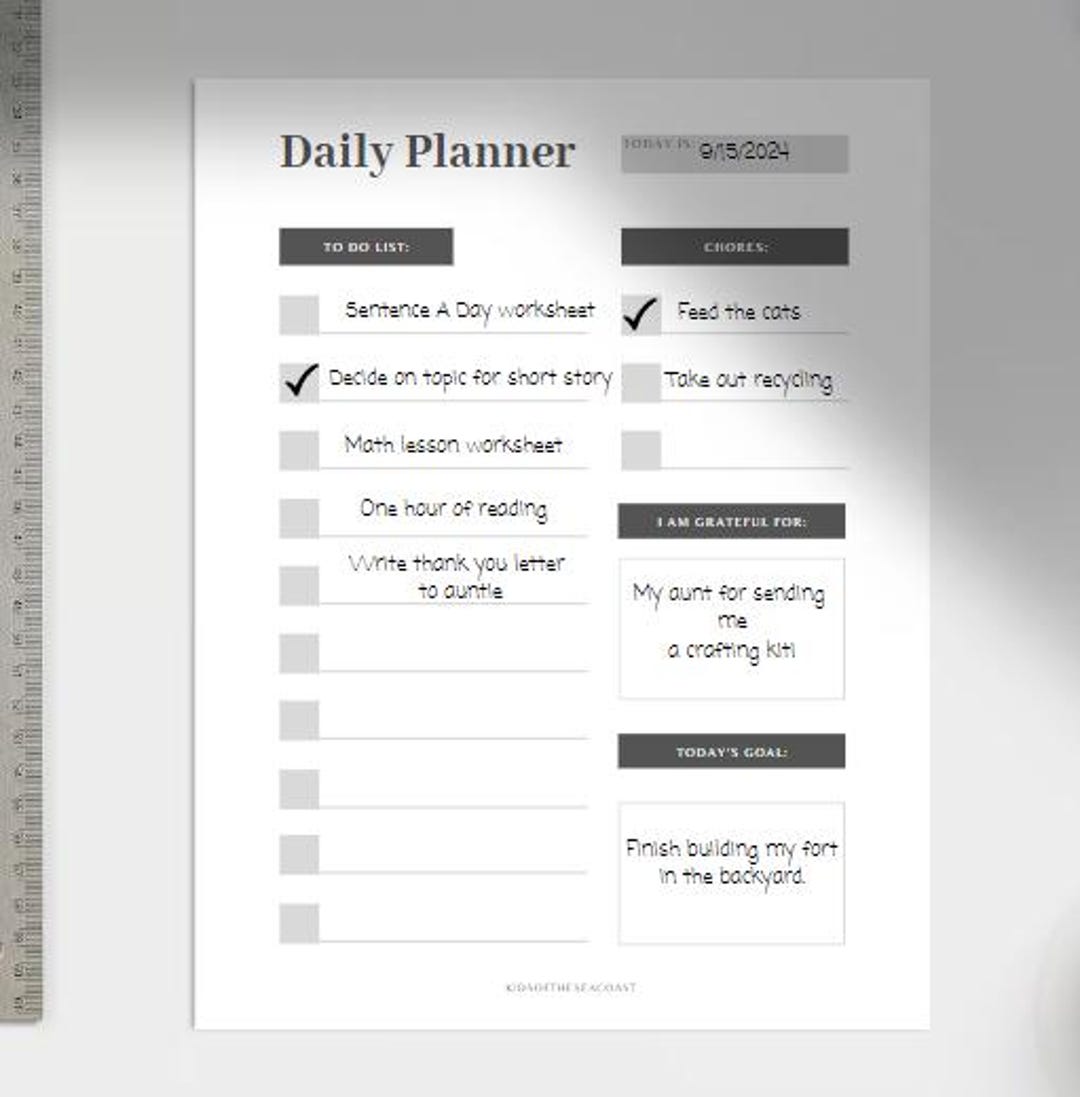 Minimal Daily Planner, Printable, Daily Homeschool Planner, School ...