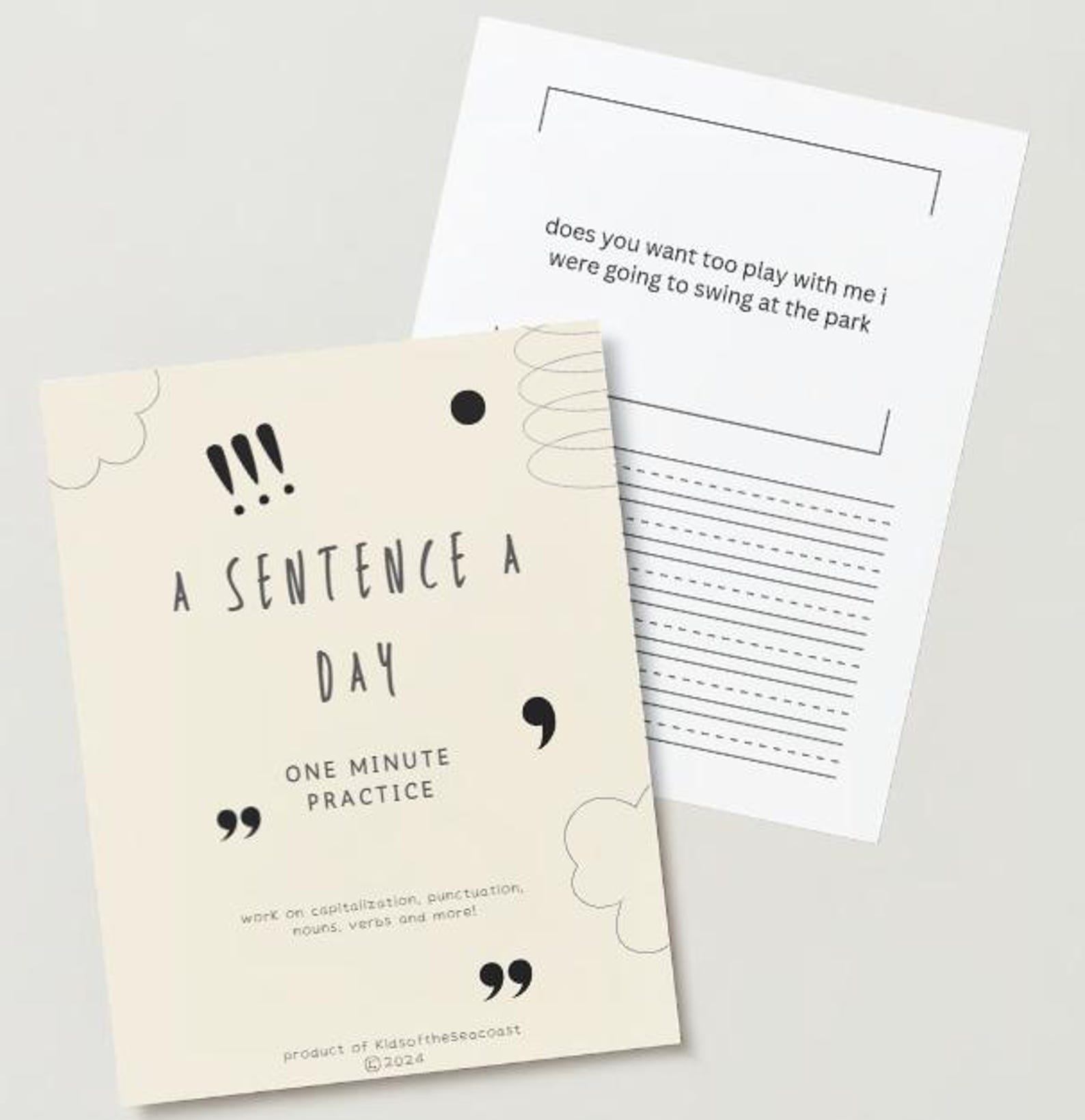 Grammar Practice, Daily, Worksheets, Full Year of Grammar, Printable - Etsy