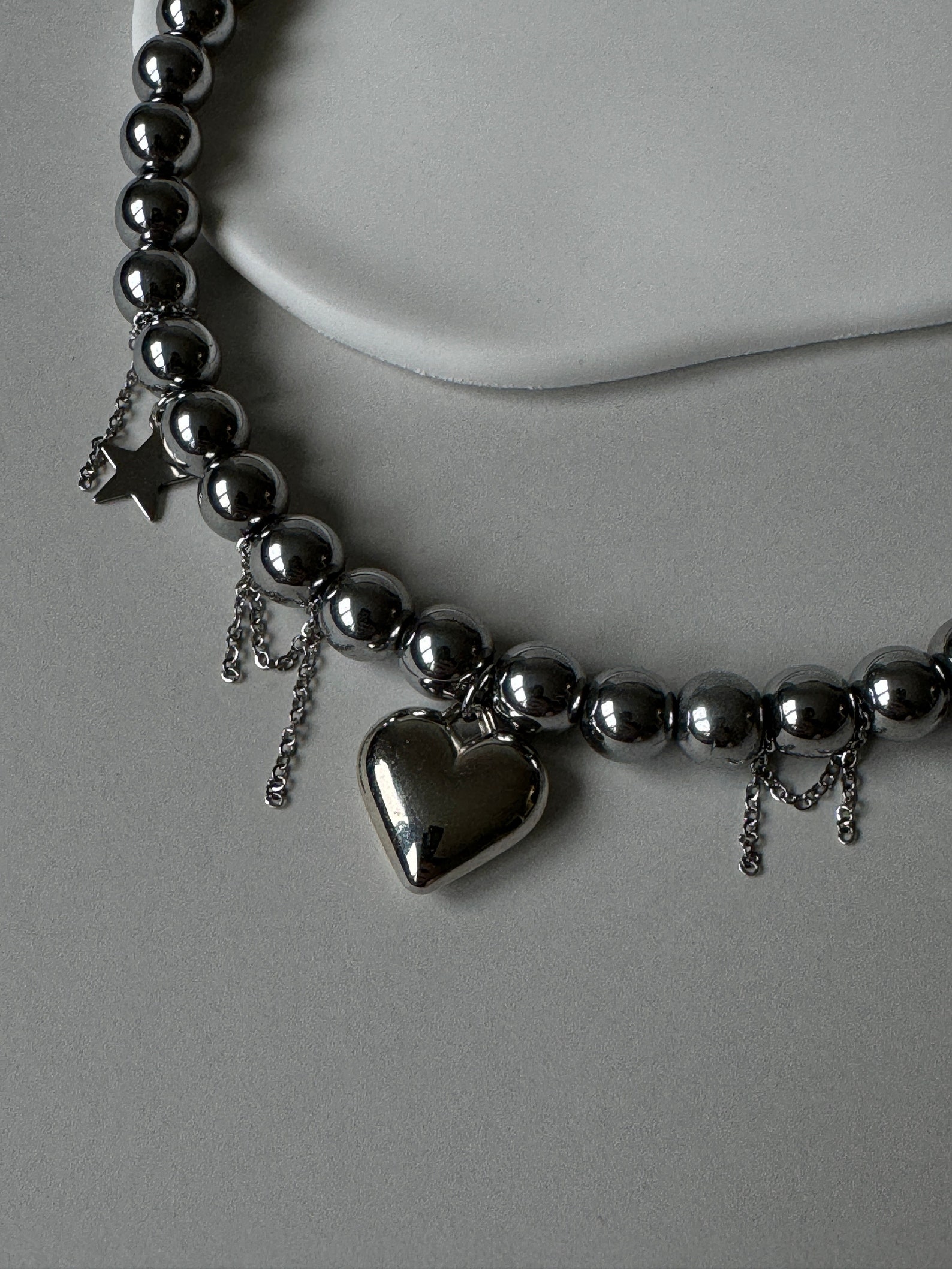 Nacklace Made of Natural Stones With a Heart-shaped Pendant - Etsy