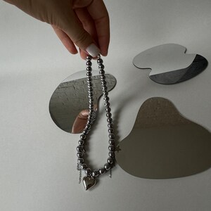 Nacklace Made of Natural Stones With a Heart-shaped Pendant - Etsy