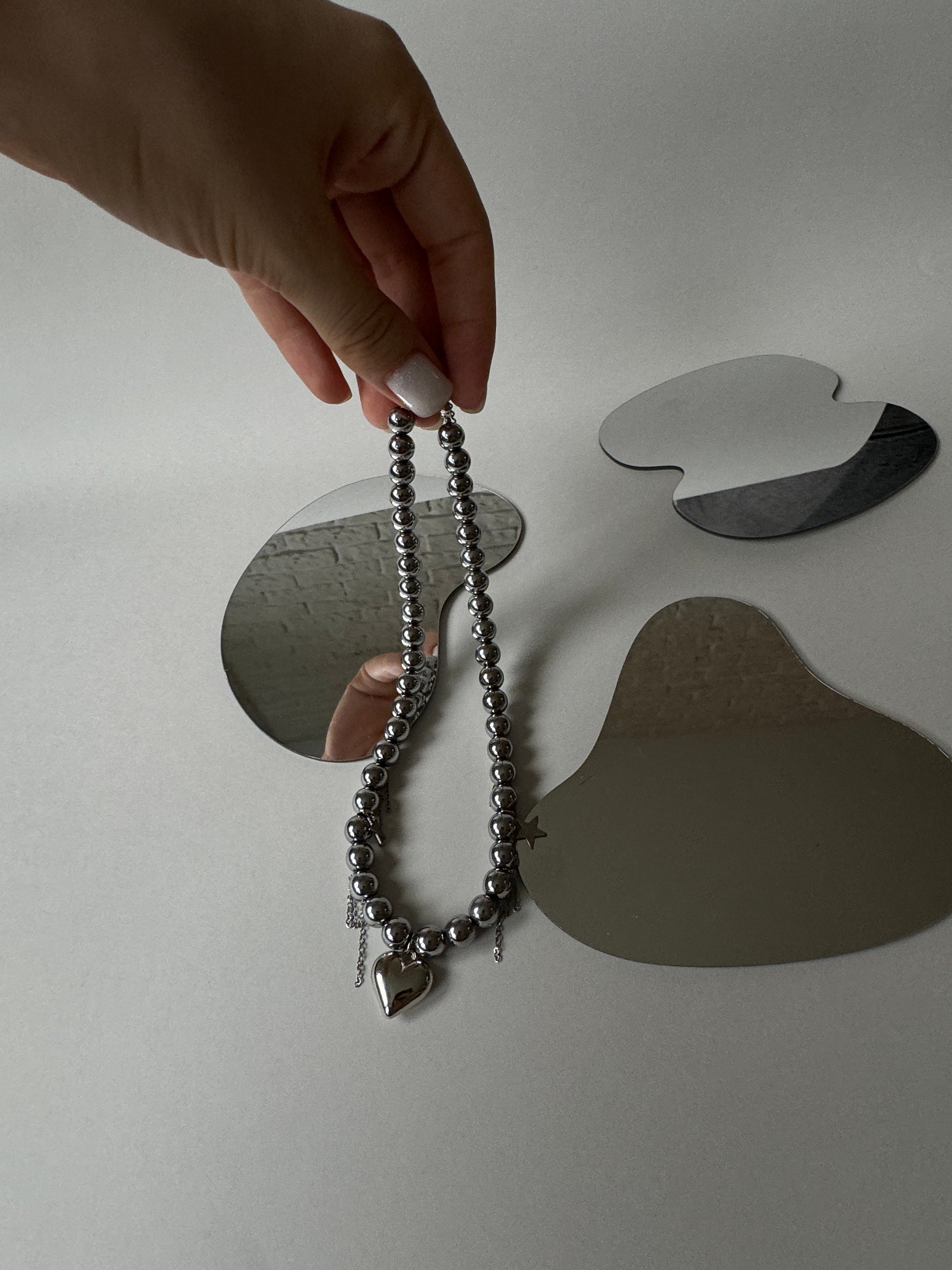 Nacklace Made of Natural Stones With a Heart-shaped Pendant - Etsy