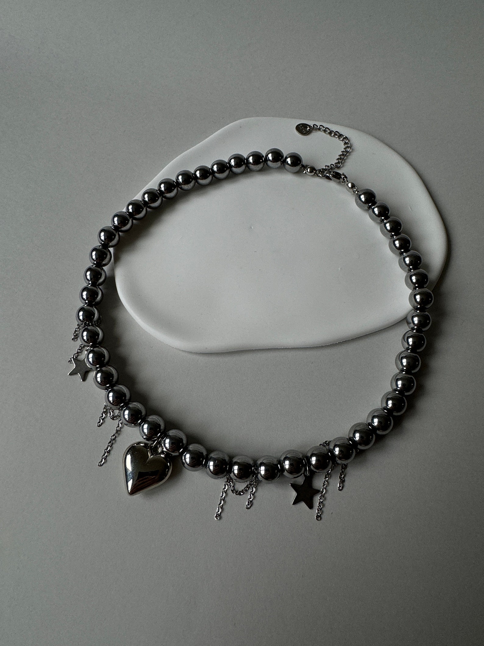 Nacklace Made of Natural Stones With a Heart-shaped Pendant - Etsy