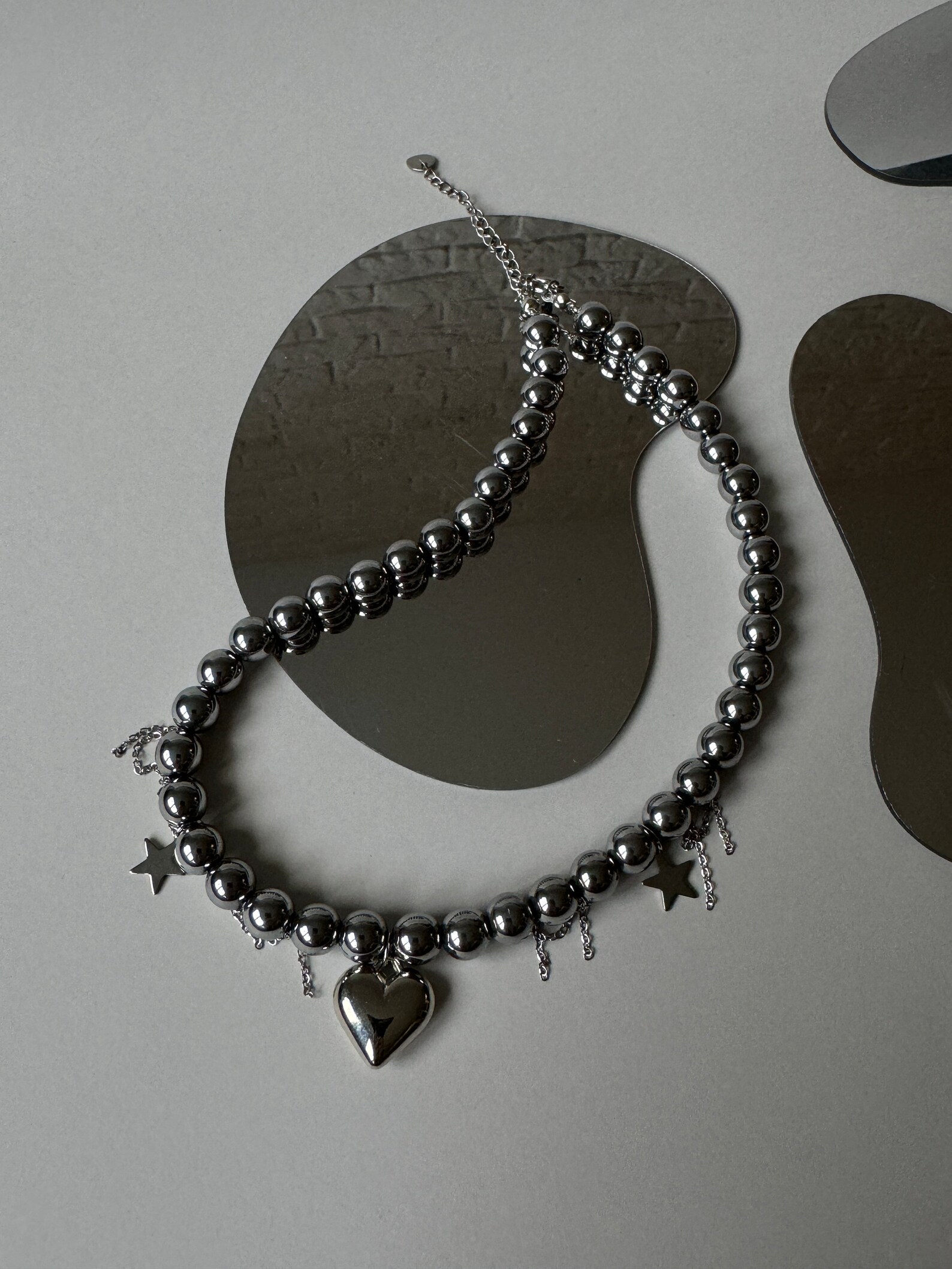 Nacklace Made of Natural Stones With a Heart-shaped Pendant - Etsy