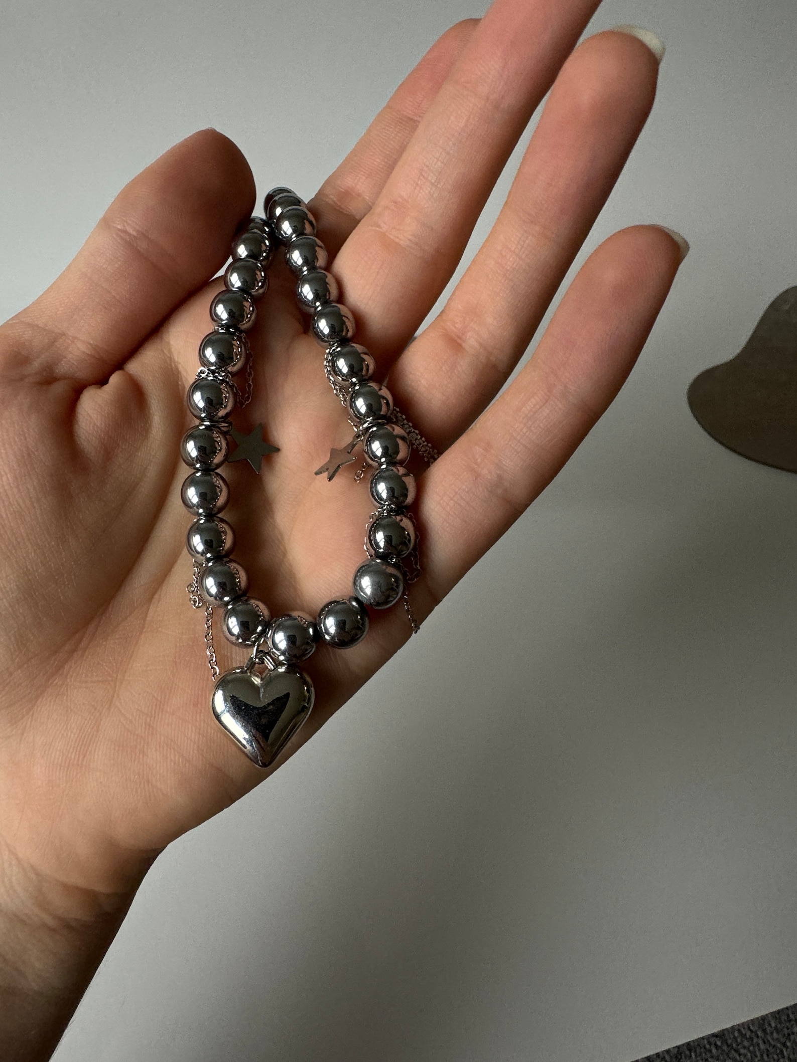 Nacklace Made of Natural Stones With a Heart-shaped Pendant - Etsy