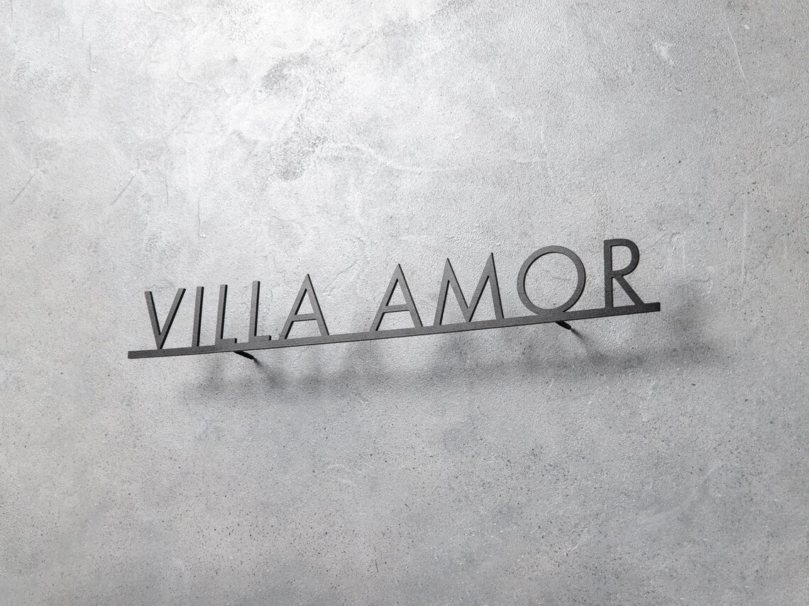 Villa Name Sign, Custom Metal Villa Name Sign, Outdoor Name Plaque ...