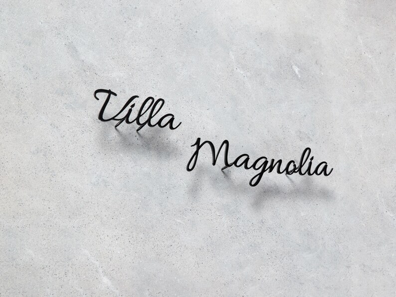 Personalized Villa Name Sign, Custom Modern Metal House Name Sign ...