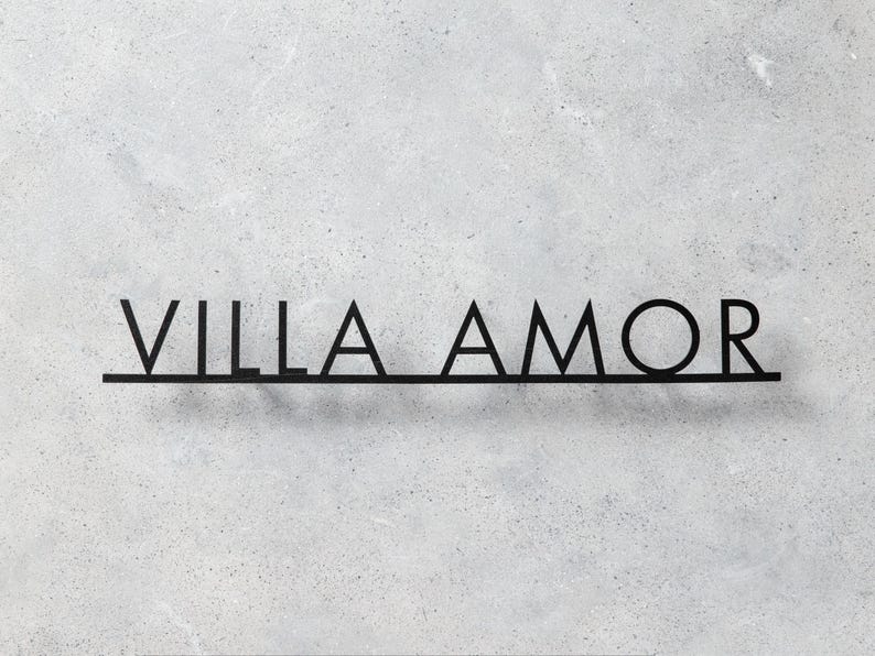 Villa Name Sign, Custom Metal Villa Name Sign, Outdoor Name Plaque ...