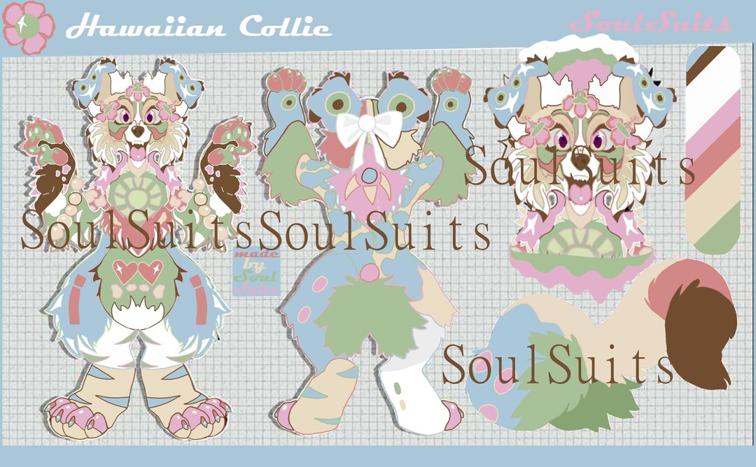 Hawaiian Collie Fursona Adopt (full Reference) - Etsy