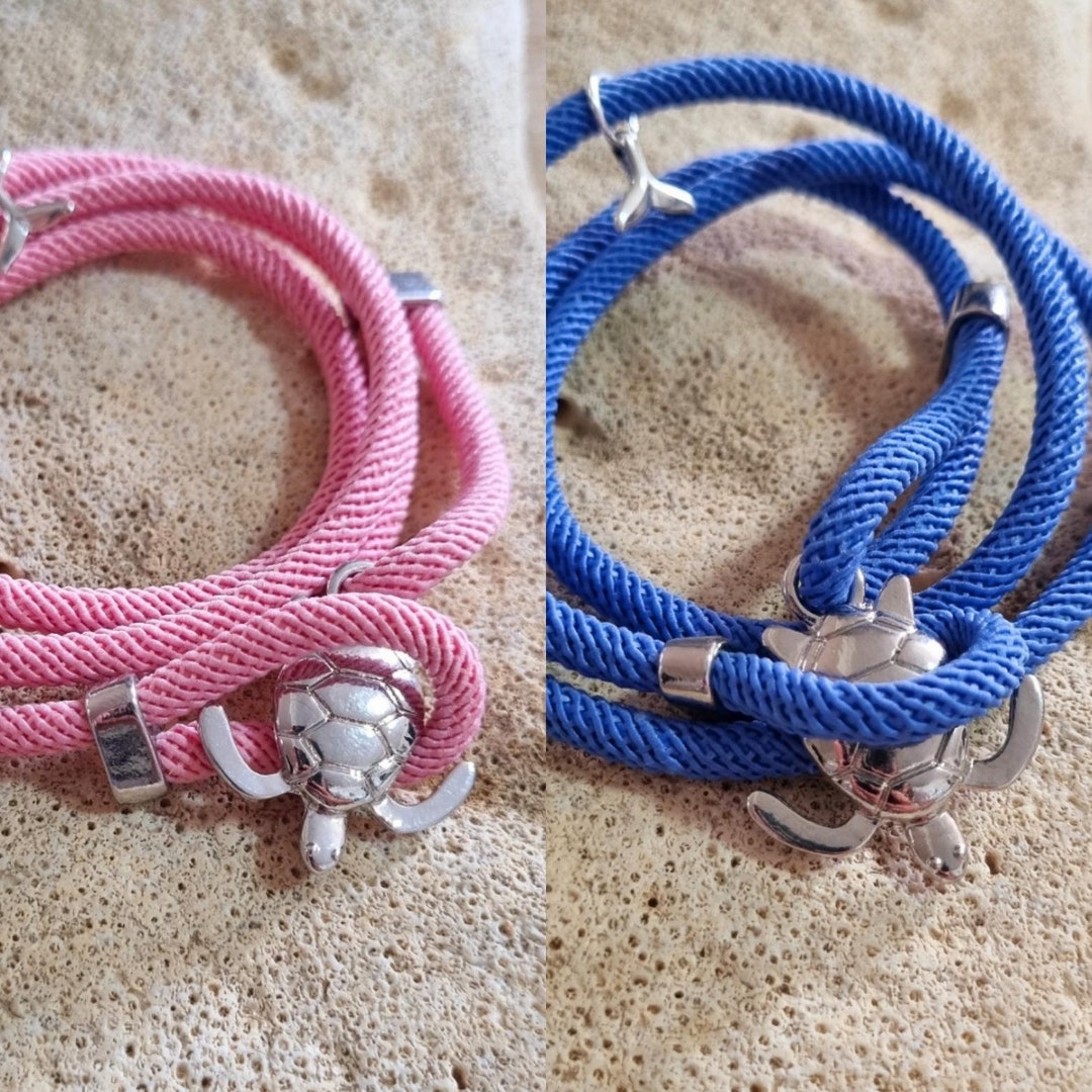 Aruba Paracord Turtle Bracelet / Travel Jewelry / Lucky Turtle / Blue ...