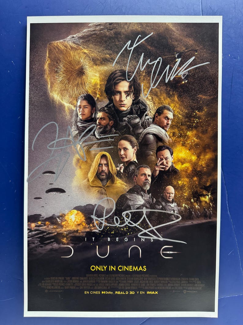 DUNE - 3 Cast-members Signed Movie Poster COA AUTHENTICATED - Etsy