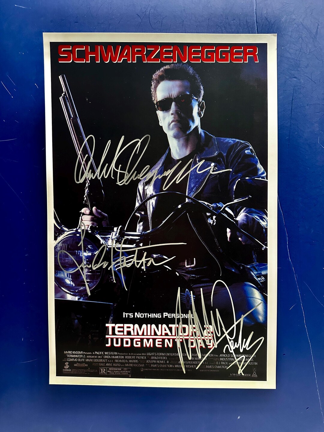 TERMINATOR 2 - 3 Cast-members Signed Movie Poster COA AUTHENTICATED - Etsy