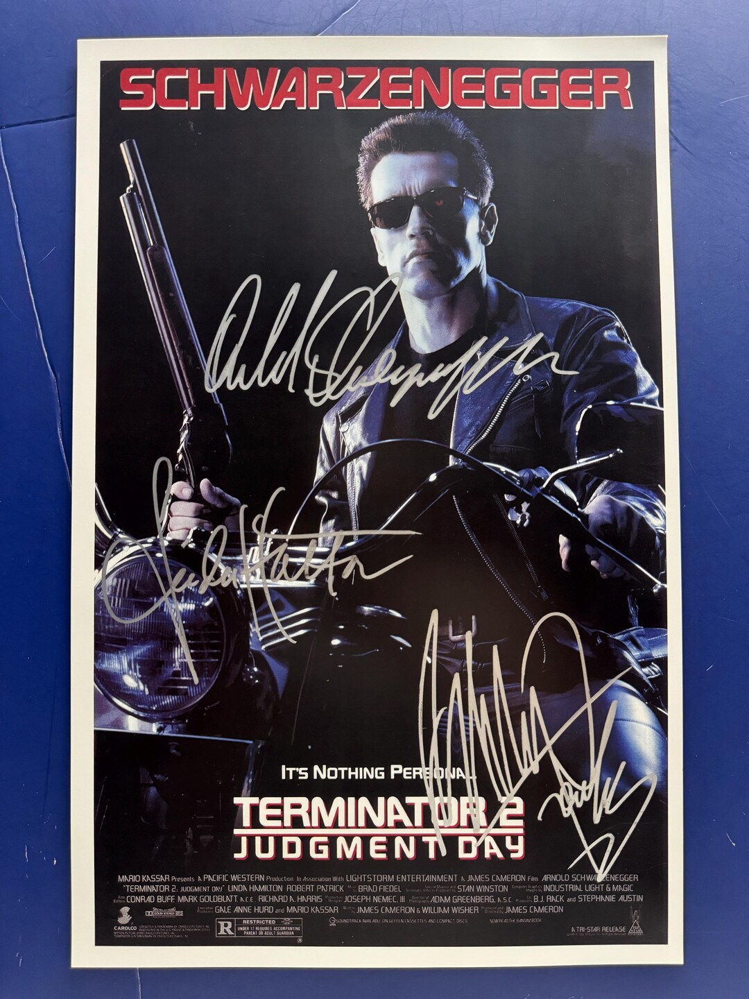 TERMINATOR 2 - 3 Cast-members Signed Movie Poster COA AUTHENTICATED - Etsy