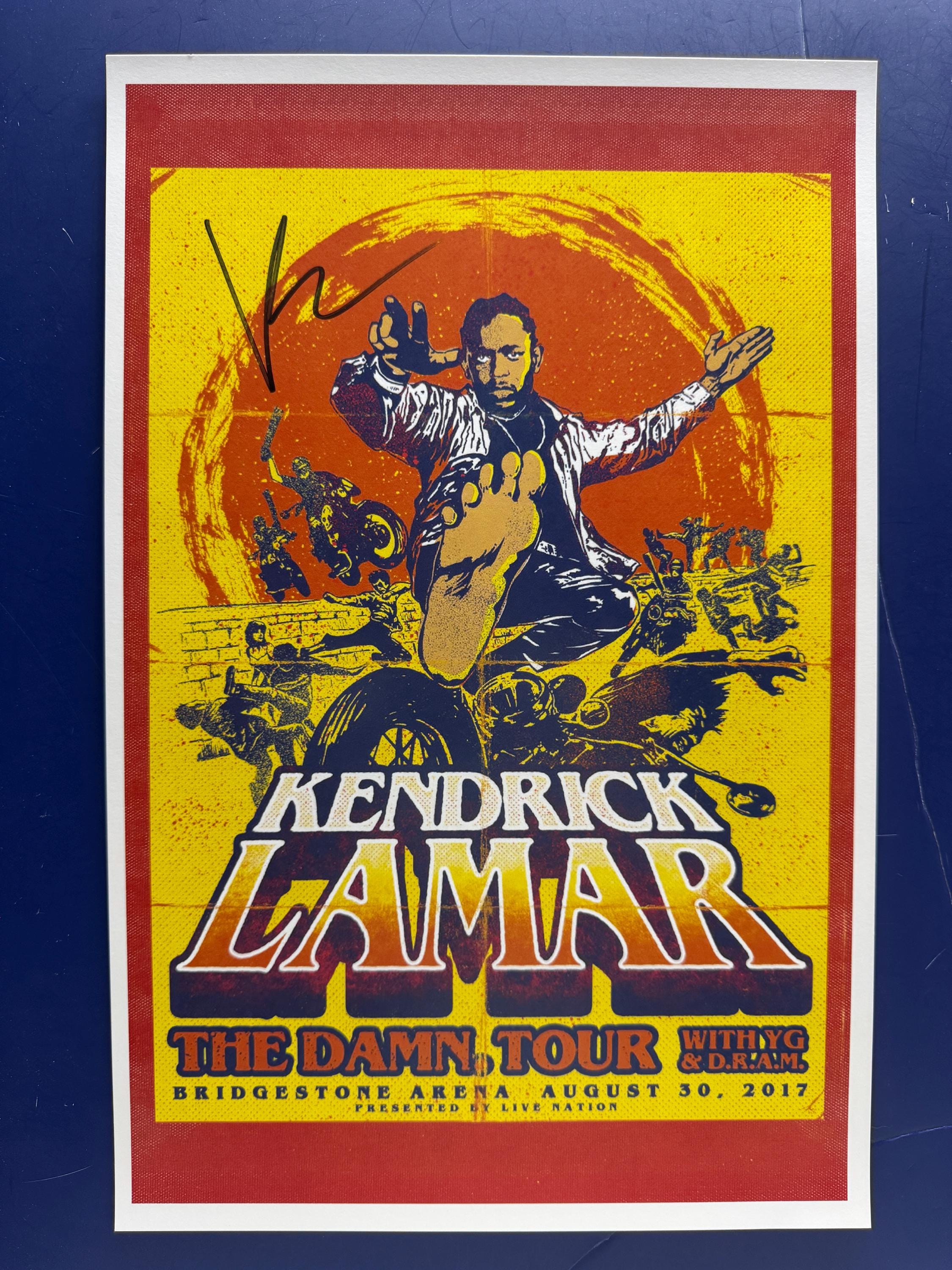 Kendrick Lamar - the Damn Tour Signed Music Poster COA AUTHENTICATED - Etsy